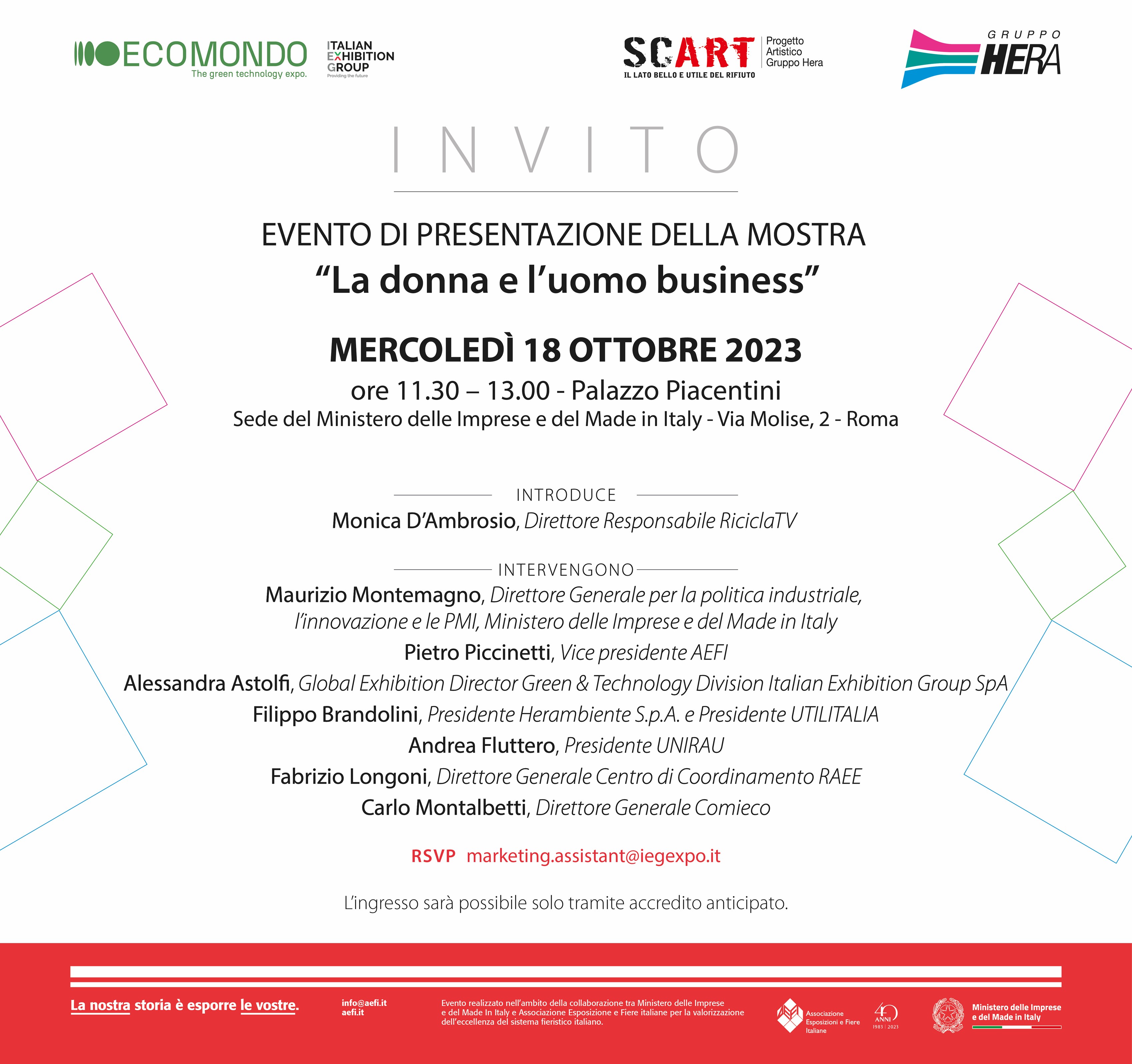 Presentazione della mostra “La donna e l’uomo business” - Comieco